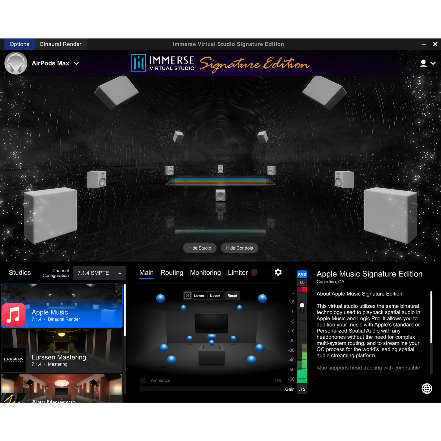 Immerse Virtual Studio Signature Edition Apple Music Mixing Plug-in ...
